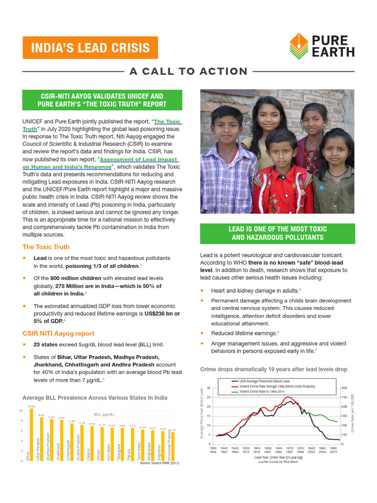 PE-India Lead Factsheet | PDF | Lead | Pollution