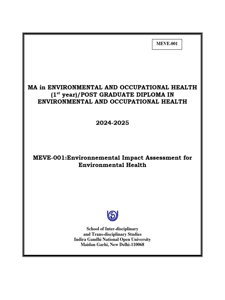 Assignment MEVE 001 2024 2025 | PDF | Environmental Impact Assessment | Question