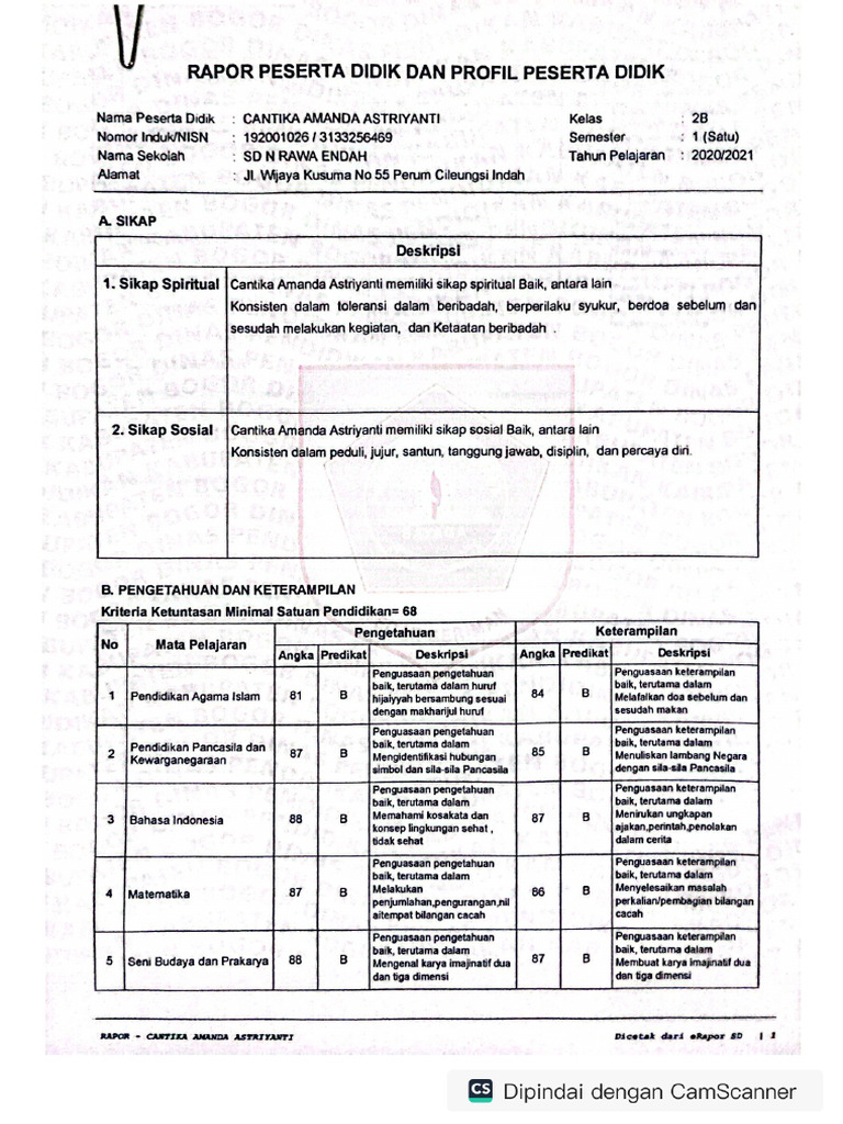 Kelas 2 Smes 1 Ya | PDF