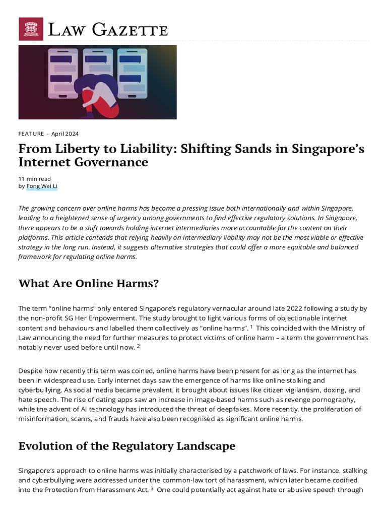 From Liberty To Liability - Shifting Sands in Singapore's Internet ... From Liberty To Liability - Shifting Sands in Singapore's Internet ...
