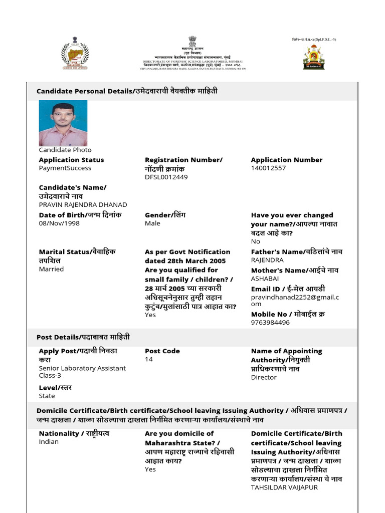 DFSL Application 2023 | PDF