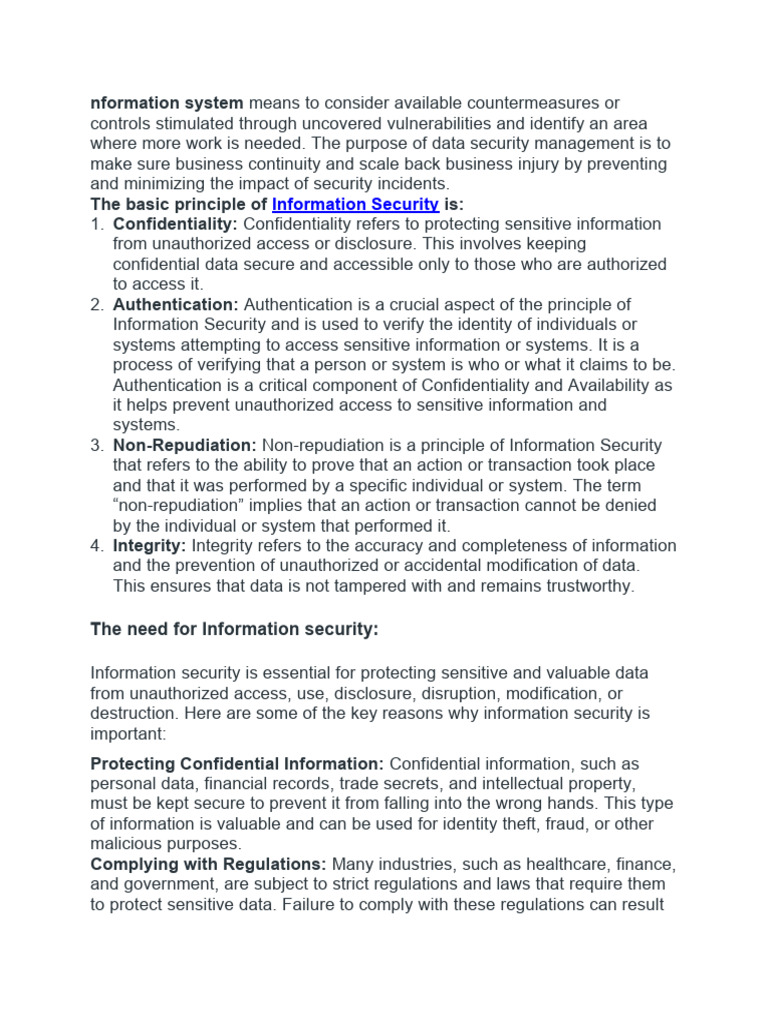 nformation system | Download Free PDF | Information Security | Security