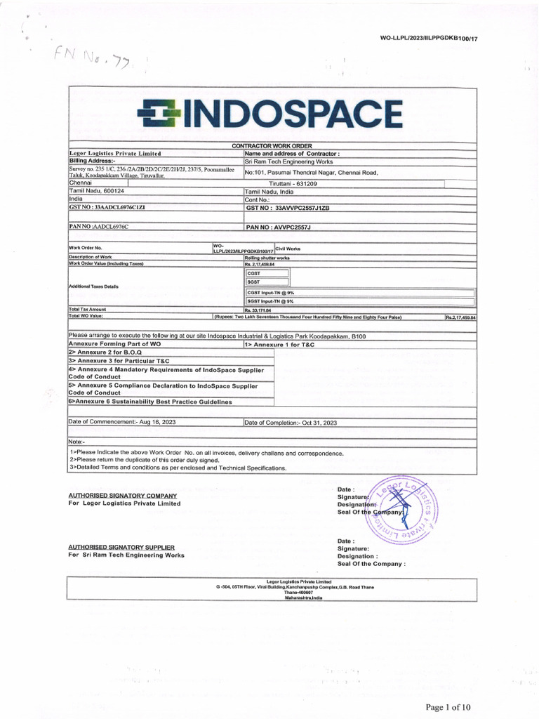 Ram Tech Engineering Wo - 001 | PDF