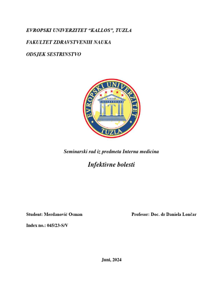 Putevi Prenošenja Zaraze-Njega Internističkih Pacijenata | PDF