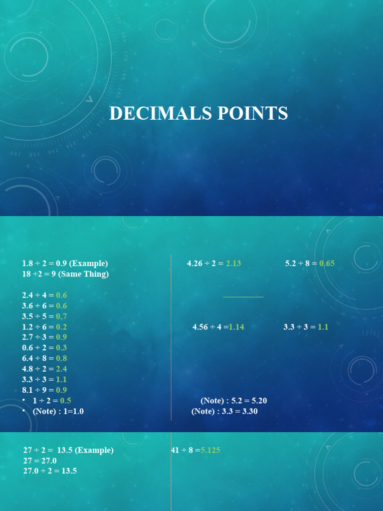 Decimals Points | PDF