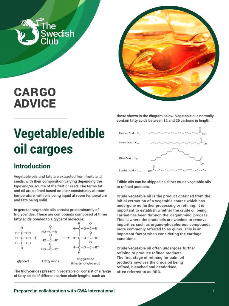 Guidelines for Shipping Vegetable Oils | PDF | Vegetable Oil | Oil
