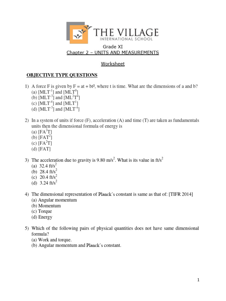 2-Class 11 - Physics - Units and Measurement | PDF | Acceleration | Momentum