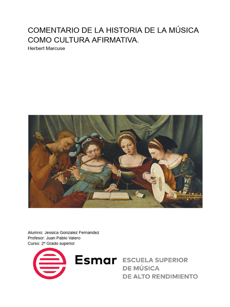 Crítica de Marcuse a la Música y Cultura | PDF | Desigualdad social ...