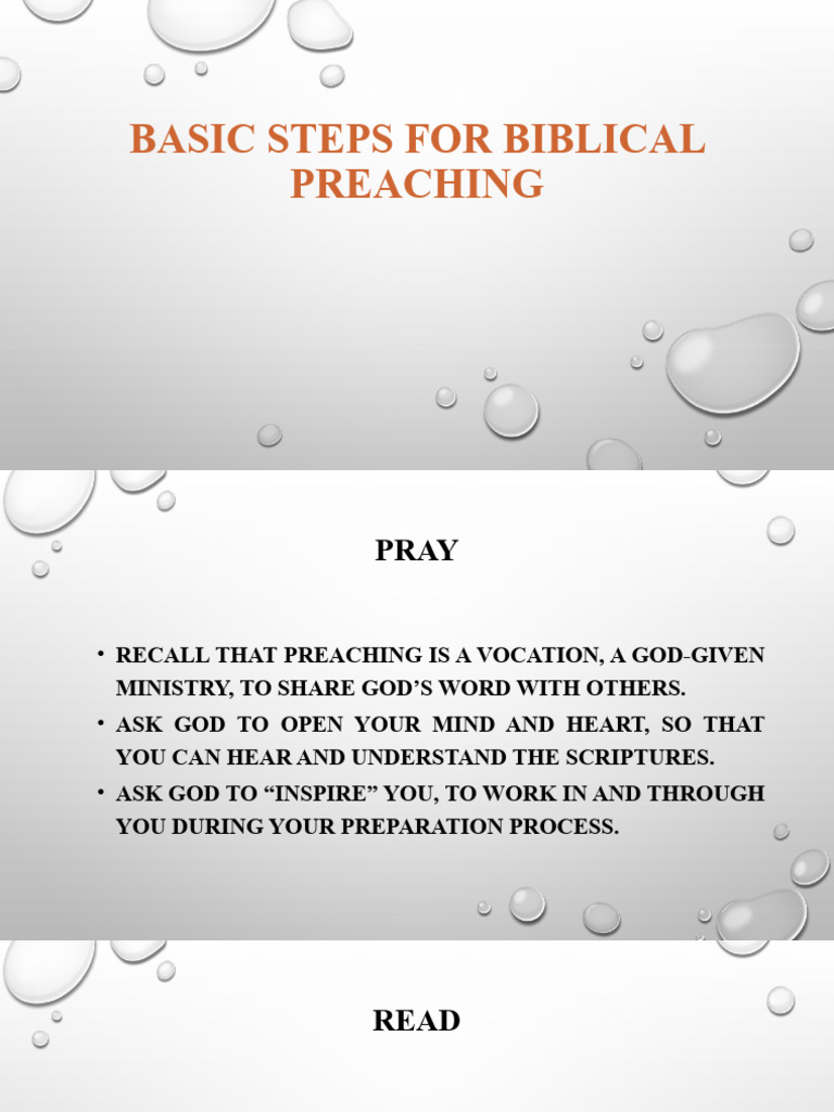 Basic Steps For Biblical Preaching | PDF | Sermon | Bible