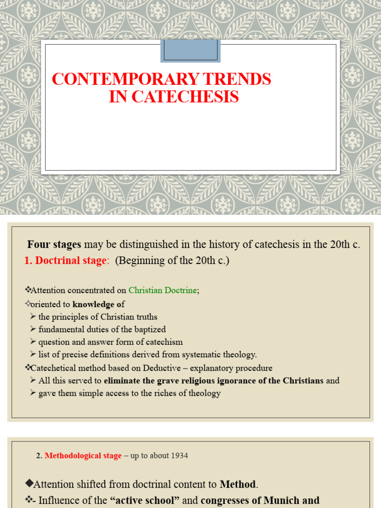 20th Century Catechesis | PDF | Catholic Church | Catechism