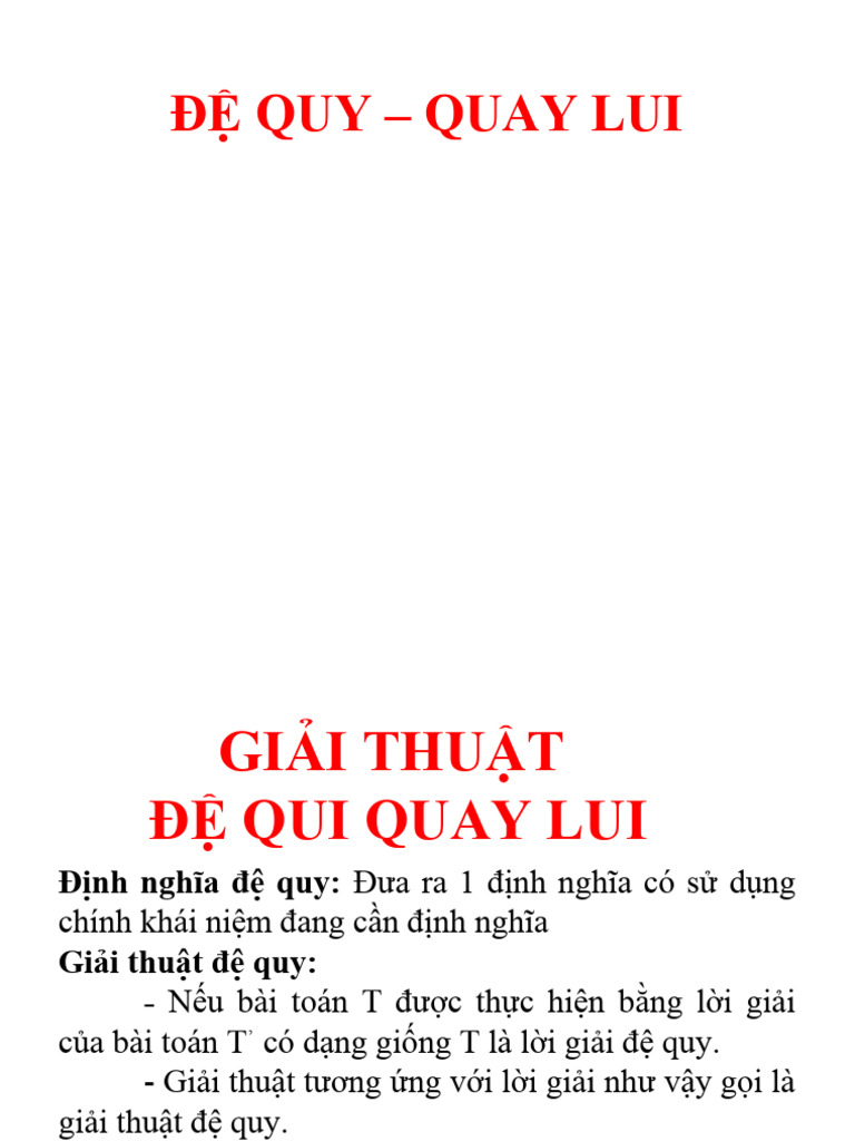 Bai Giang de Quy Quay Lui | PDF