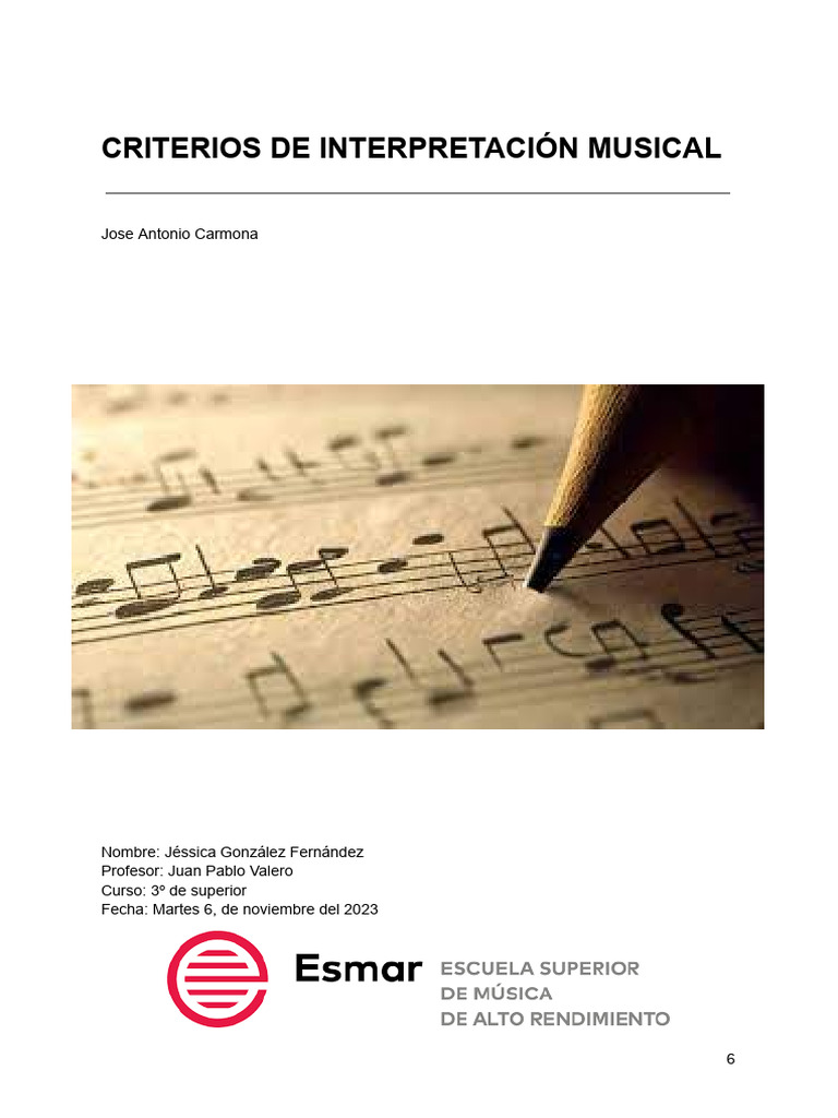 Criterios de La Interpretación Musical Comentario | PDF | Hermenéutica ...
