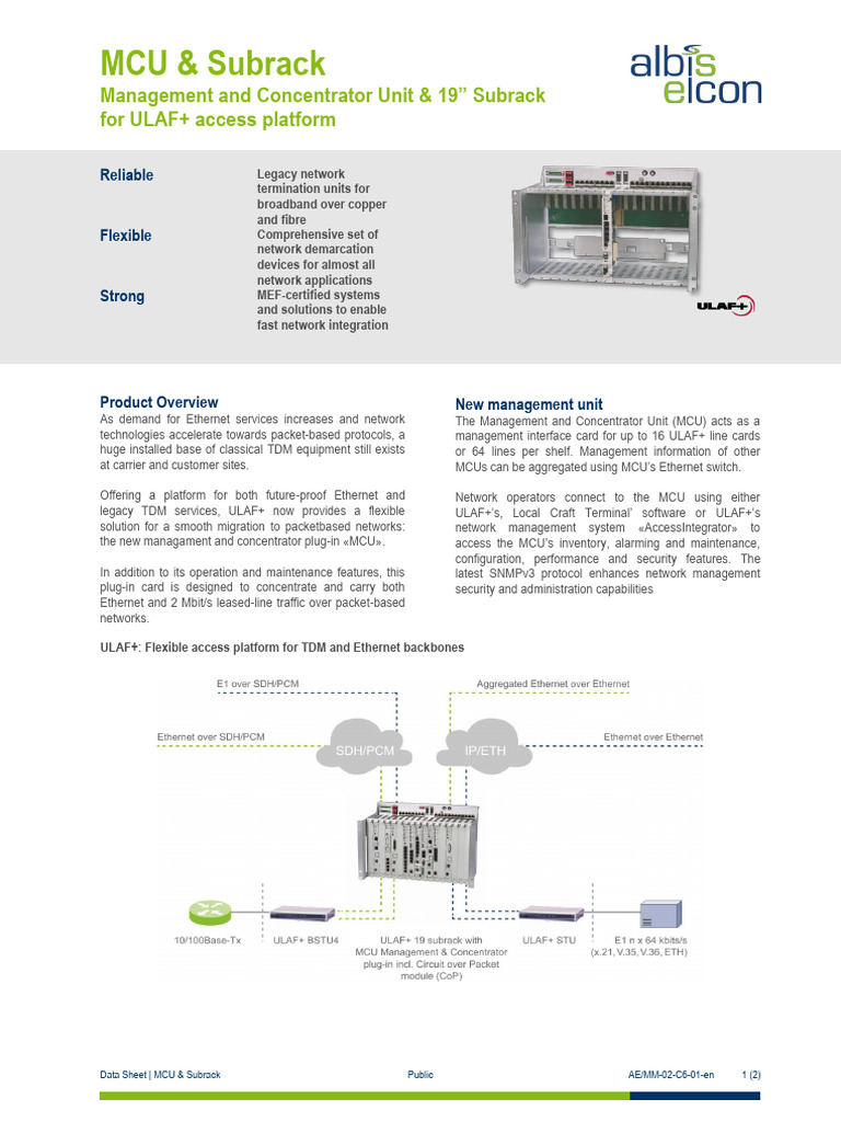 Data Sheet MCU Subrack En | PDF | Ethernet | Network Switch