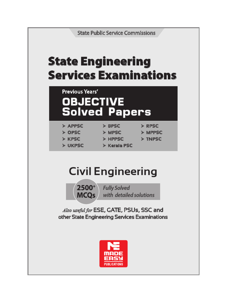 CE - PSCs Previous Obj Solved Papers - Reprint-2024 | PDF