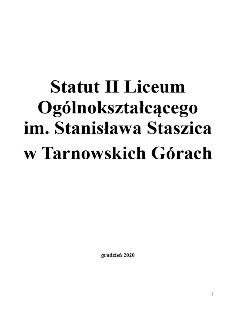 Statut LO Staszic 2020 | PDF