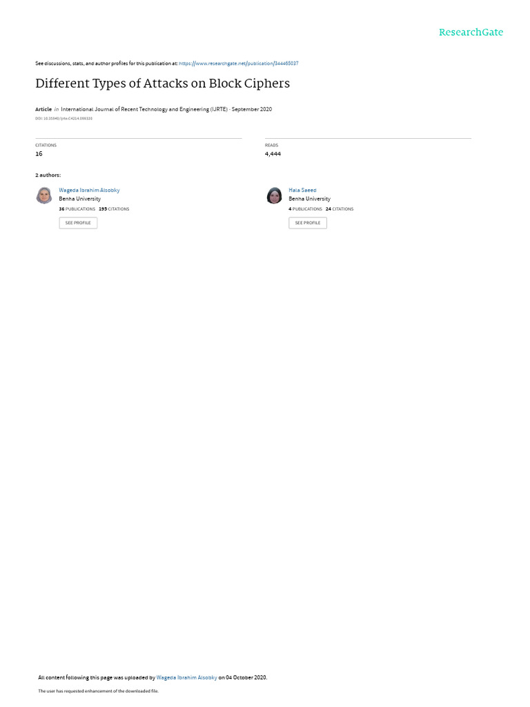 Block Cipher Attacks | PDF | Cryptography | Cyberwarfare