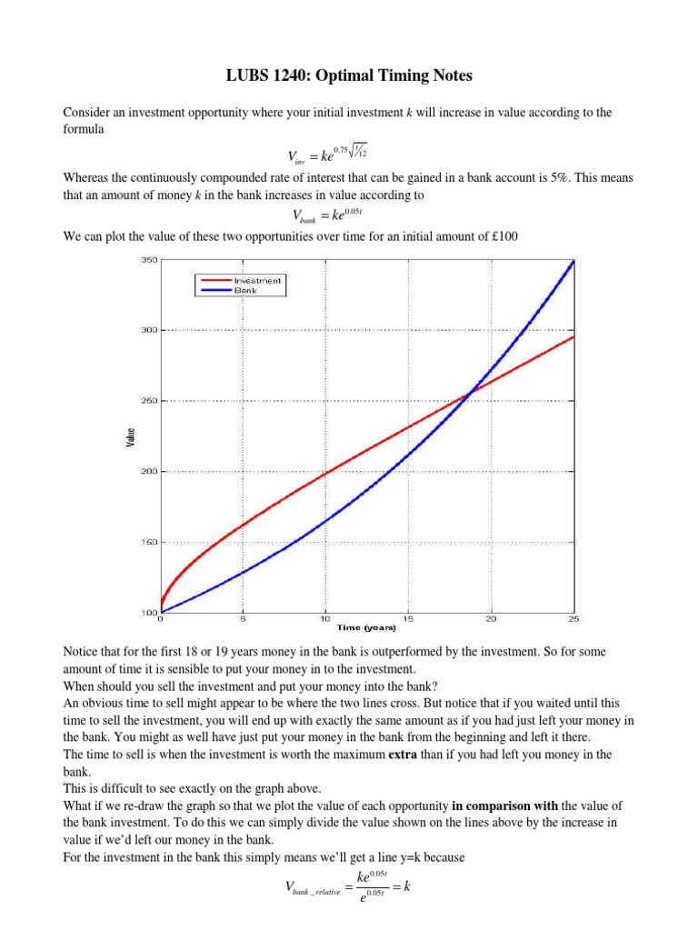 Optimal Timing Lecture Note | PDF | Investing | Economies