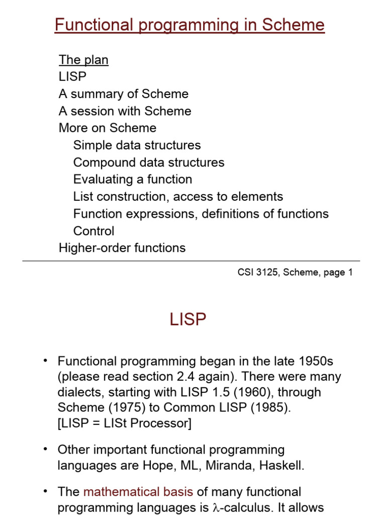 05 Scheme | PDF | Functional Programming | Scheme (Programming Language) 05 Scheme | PDF | Functional Programming | Scheme (Programming Language)