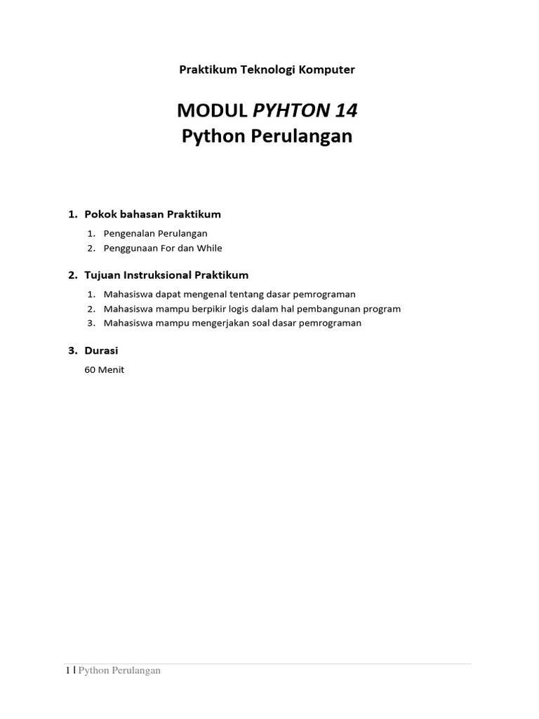 14 Python Perulangan | PDF