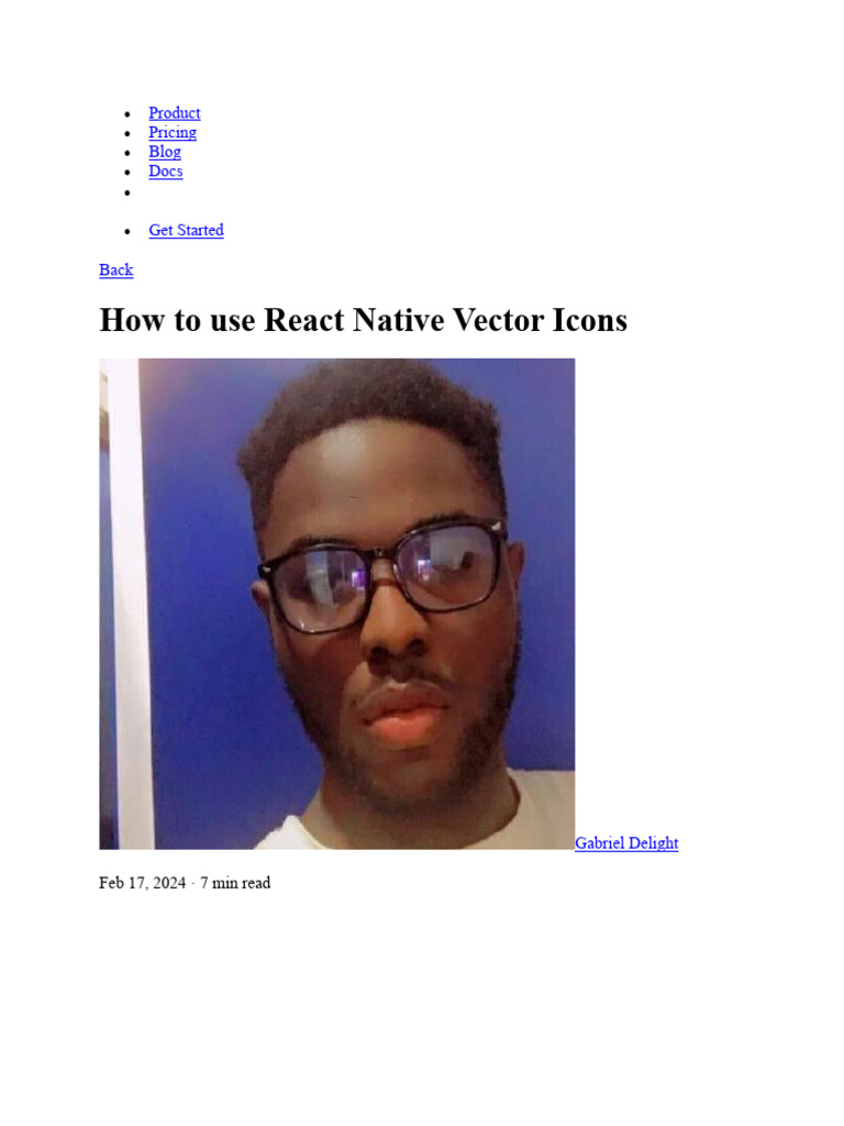 React Native Vector Icons | PDF | Icon (Computing) | Ios