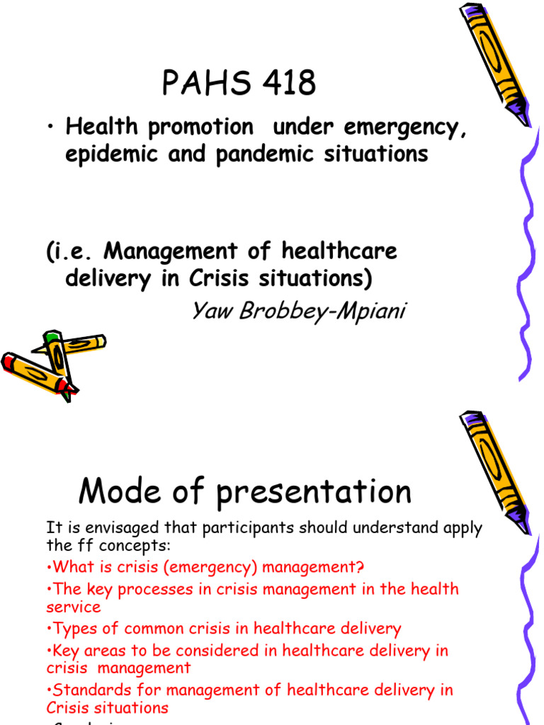 Health Promotion in Crisis or Emergency Situations | PDF | Emergency ...