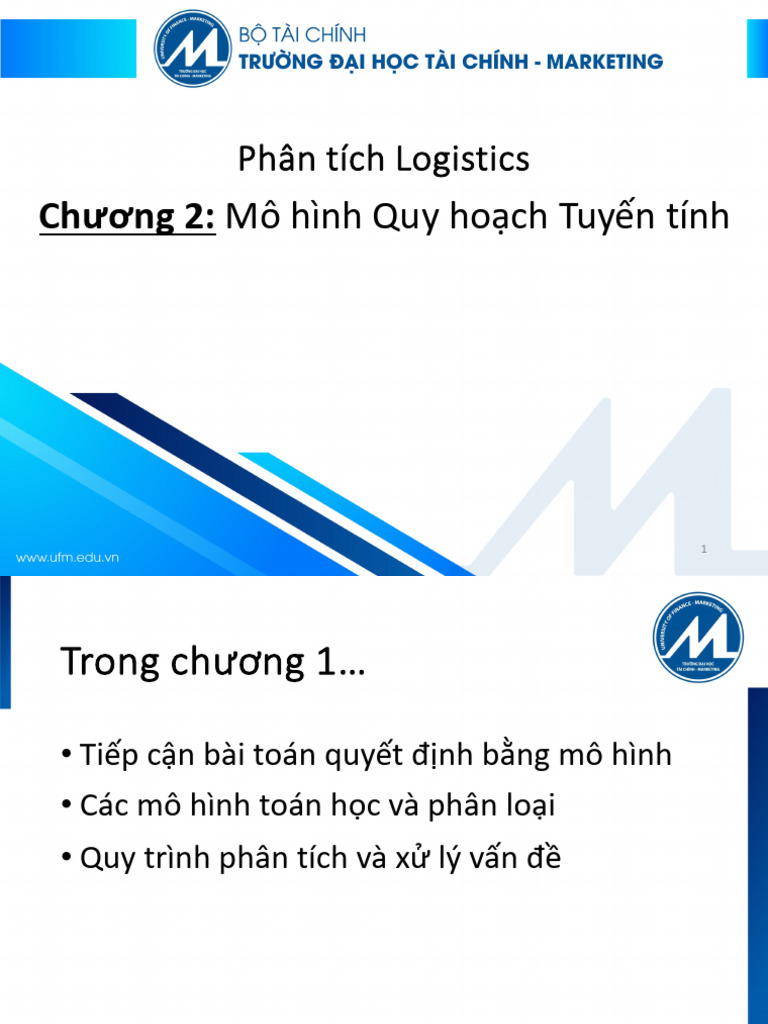 2 - Chuong 2 - Mo Hinh Quy Hoach Tuyen Tinh | PDF
