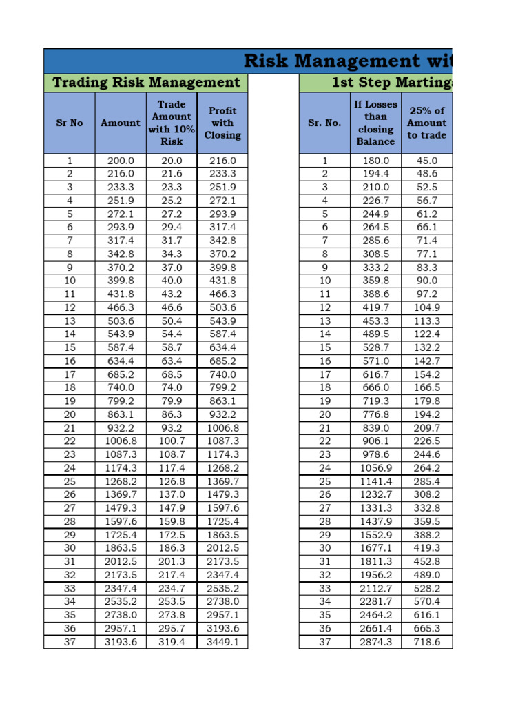 Trading Profit and Risk Analysis | PDF | Chess