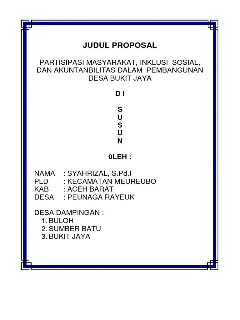 Proposal Proyek Perubahan, Syahrizal, S.pd.i | PDF