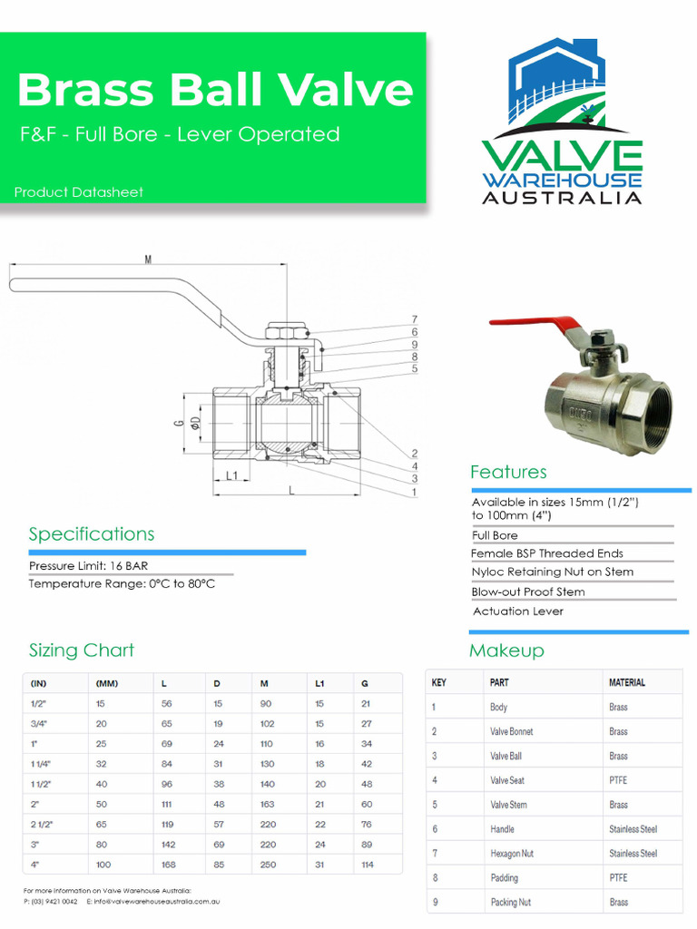 General Ball Valve FXF Datasheet | PDF