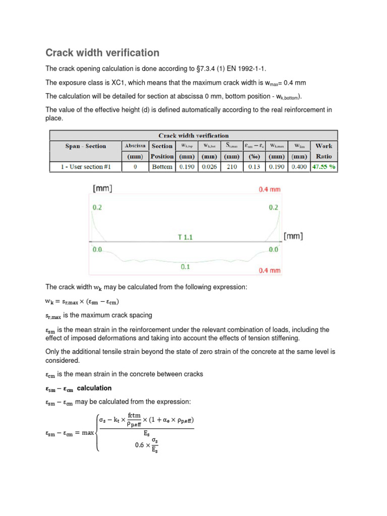 Crack Width Verification | PDF | Deformation (Engineering) | Fracture
