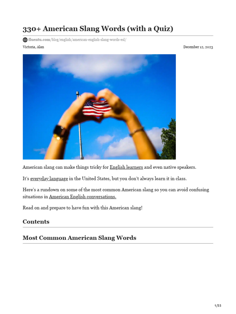 330+ American Slang Words Explained | PDF | Adjective | Noun