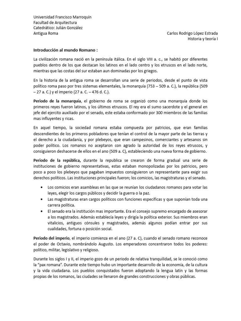 Introducción Al Mundo Romano | PDF | imperio Romano Introducción Al Mundo Romano | PDF | imperio Romano