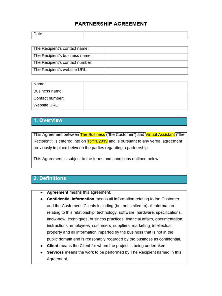 Contract Between VA & Client | PDF | Employment | Customer