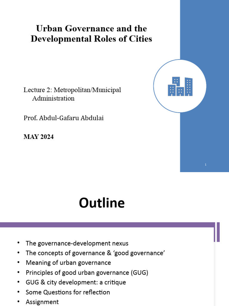 Principles of Good Urban Governance | PDF | Governance | Sustainability