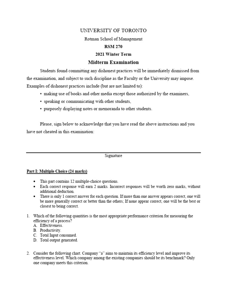 Sample Midterm RSM270 - Winter 2021 - Midterm | PDF | Applied Mathematics