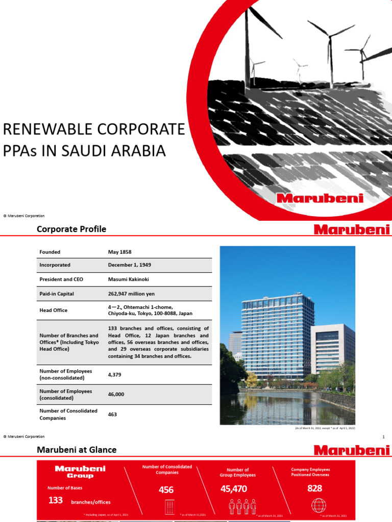 Marubeni Presentation For CPPA in Saudiv17 | PDF | Renewable Energy | Climate Change Mitigation