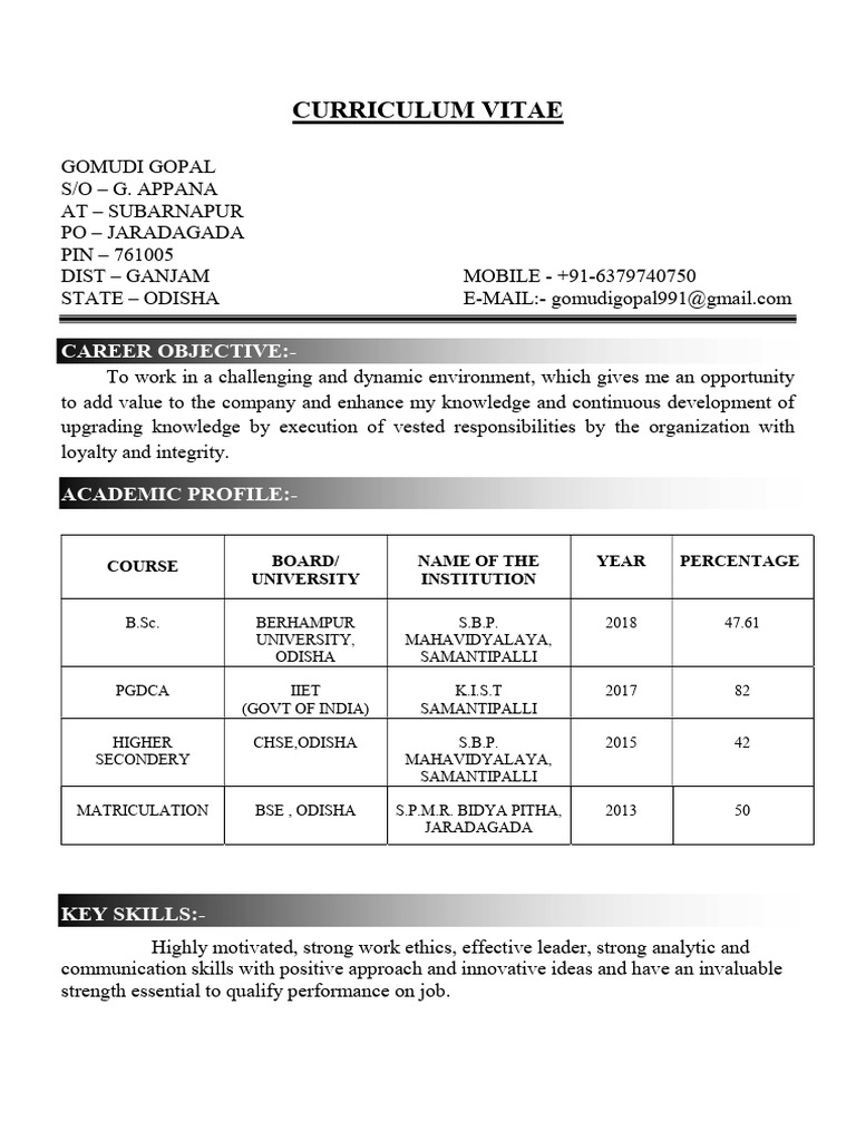 GP RESUME | PDF | Cognition