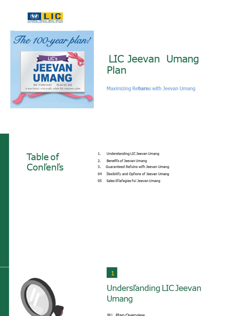 LIC Jeevan Umang Plan Presentation - Old | PDF | Insurance | Personal Finance