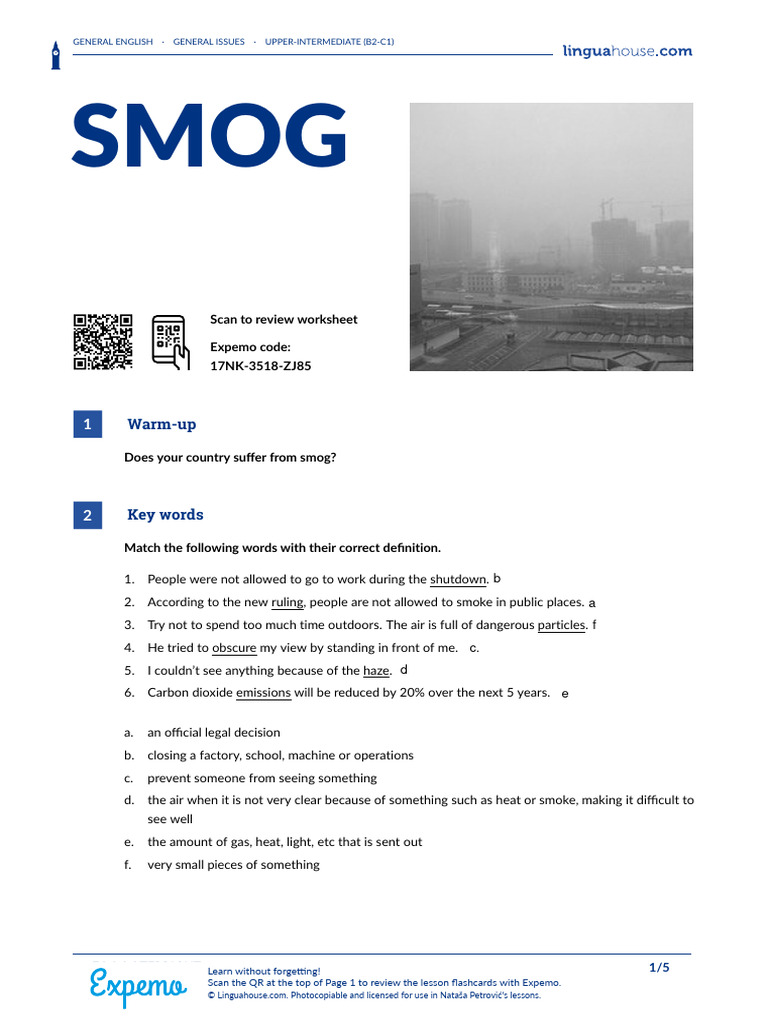 Smog British English Student Ver2 | PDF | Perfect (Grammar) | Smog