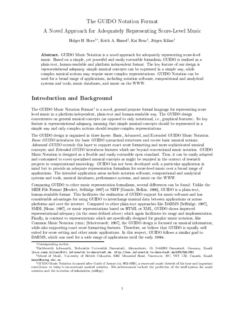 The GUIDO Notation Format | PDF | Musical Notation | Bracket