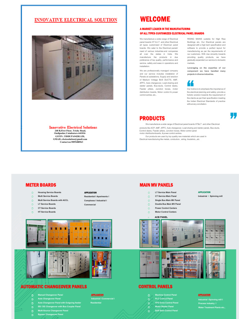 INNOVATIVE ELECTRICAL SOLUTION Brochure | PDF | Mains Electricity | Switch