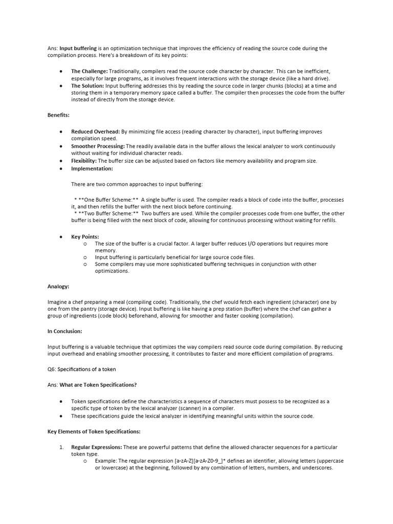 Compiler Design (All Modules) - 06 | PDF | Data Buffer | Input/Output