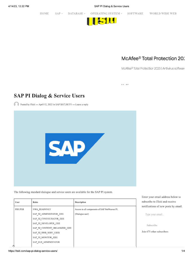 Sap Pi User Acess | PDF