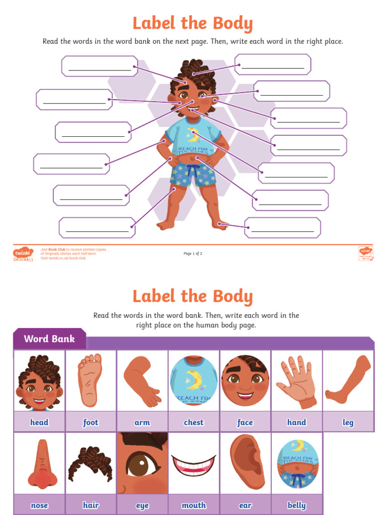 T SC 1679913574 Label The Human Body Activity Sheet - Ver - 1 1 | PDF ...