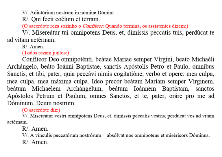 Confiteor Oracao Latim | PDF