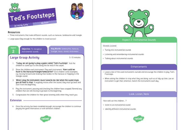 Ted - S Footsteps Activity Card | PDF | Art