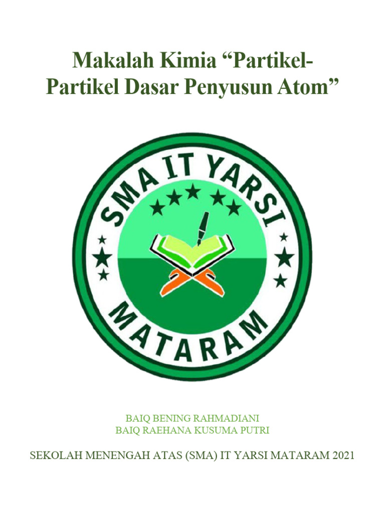 Makalah Kimia "Partikel-Partikel Dasar Penyusun Atom" | PDF