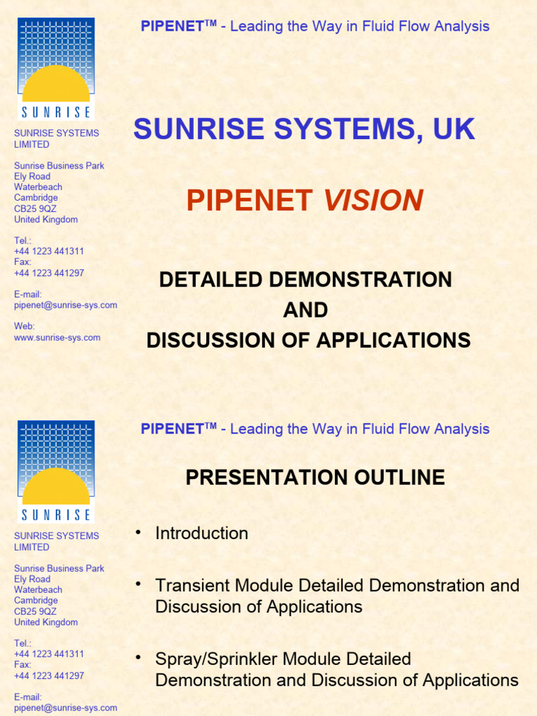 PIPENET Presentation Process | PDF | Pump | Valve