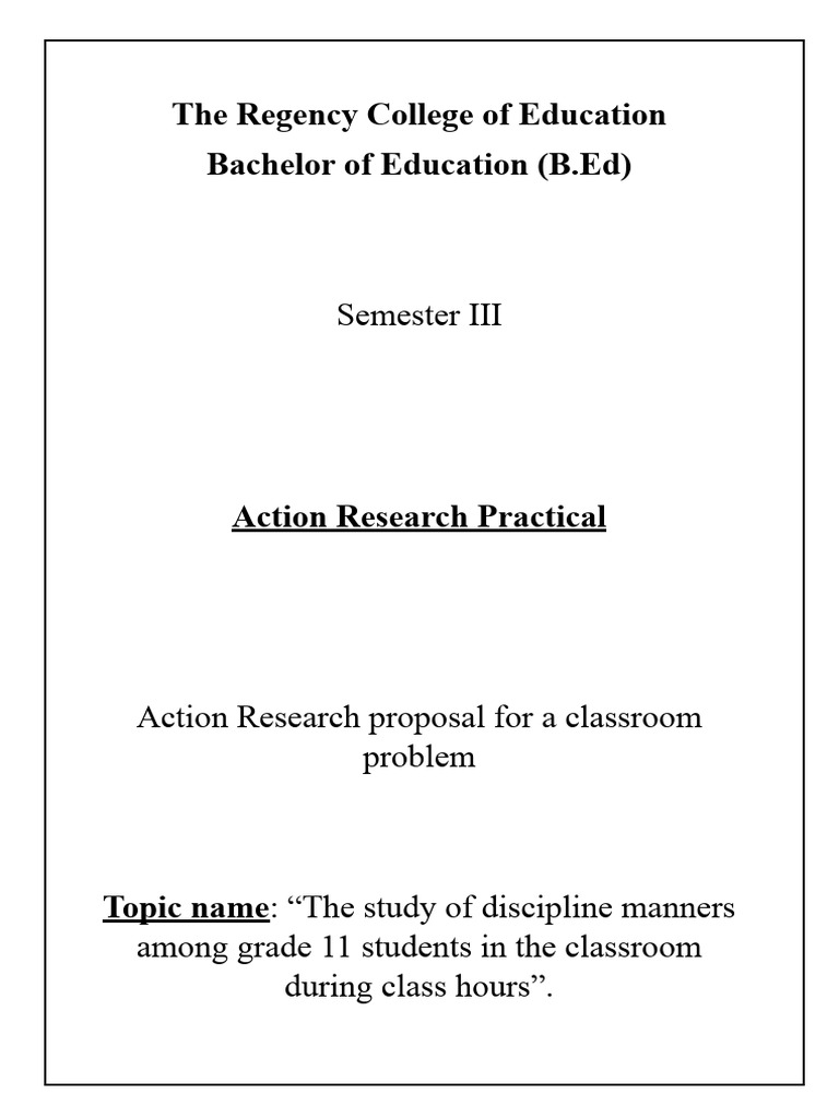 Action Research Practical | PDF | Action Research | Teachers