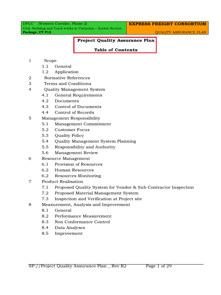 QAP - 1 Project QAP | PDF | Quality Assurance | Audit